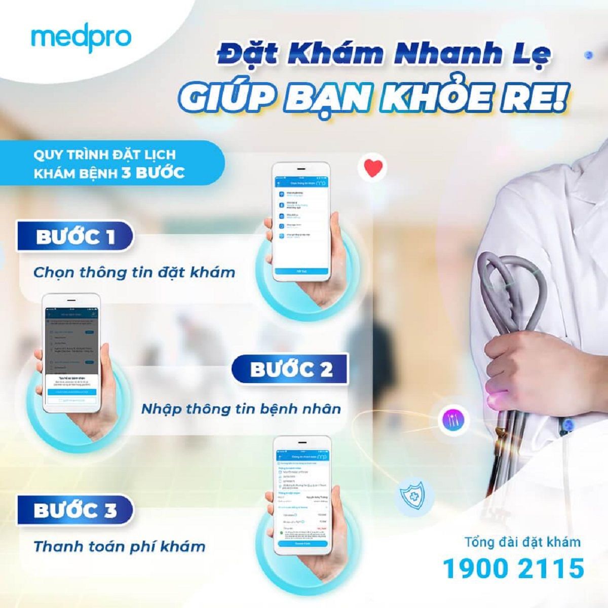 Top 3 bệnh viện cho phép đặt lịch khám trong ngày trên ứng dụng Medpro