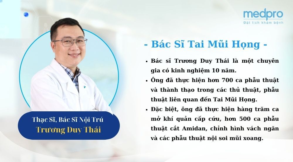 7 Bác sĩ tai mũi họng giỏi chuyên môn, tận tâm với bệnh nhân - TP.HCM